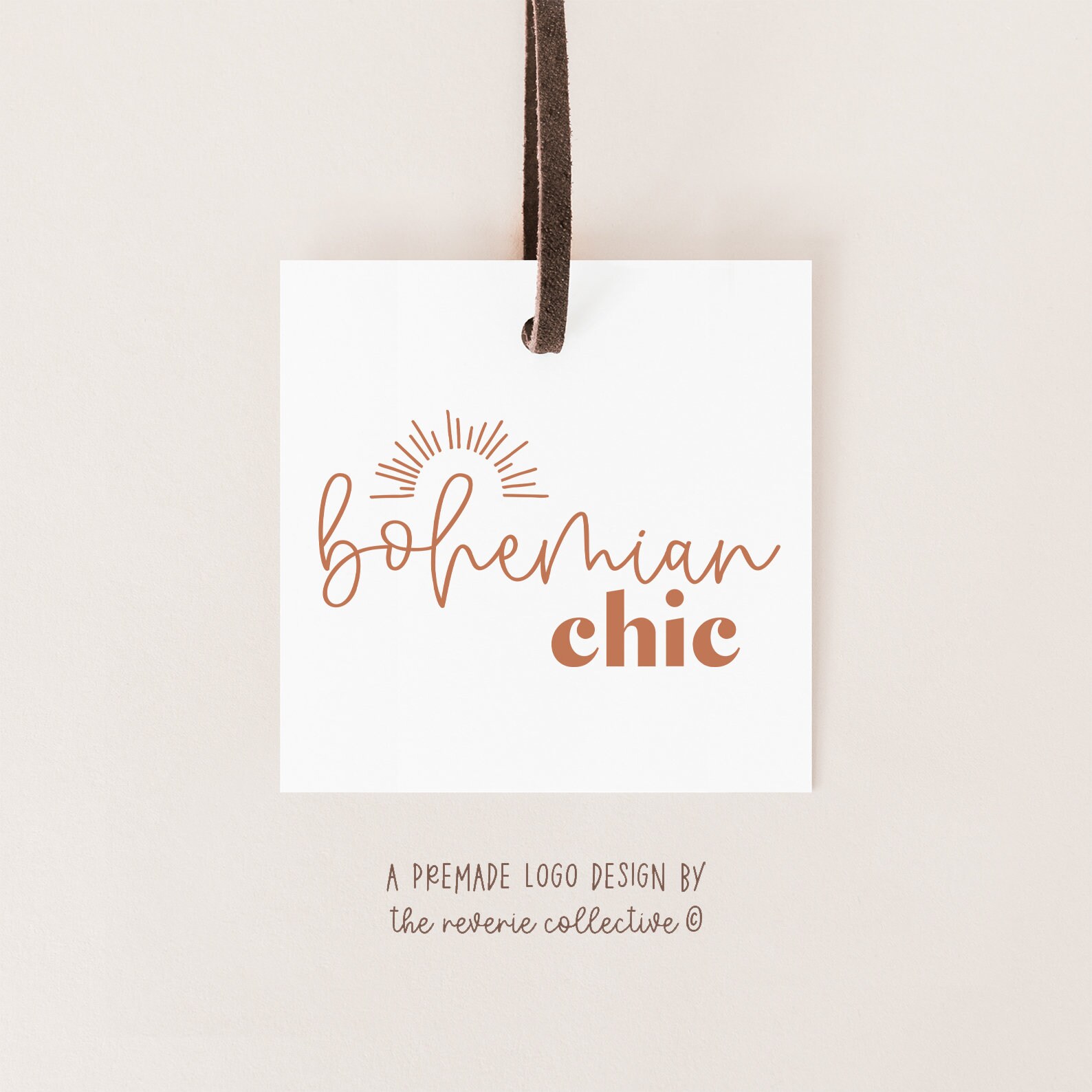 Boho Logo Sunburst Logo Retro Logo Modern Logo Bohemian - Etsy