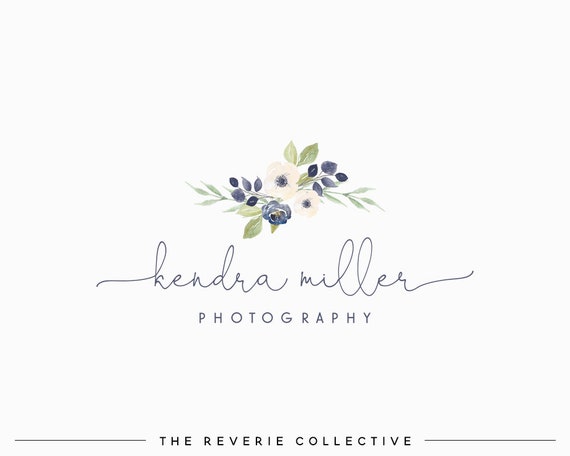 Blue Flower Logo Rustic Logo Farmhouse Logo Photography | Etsy