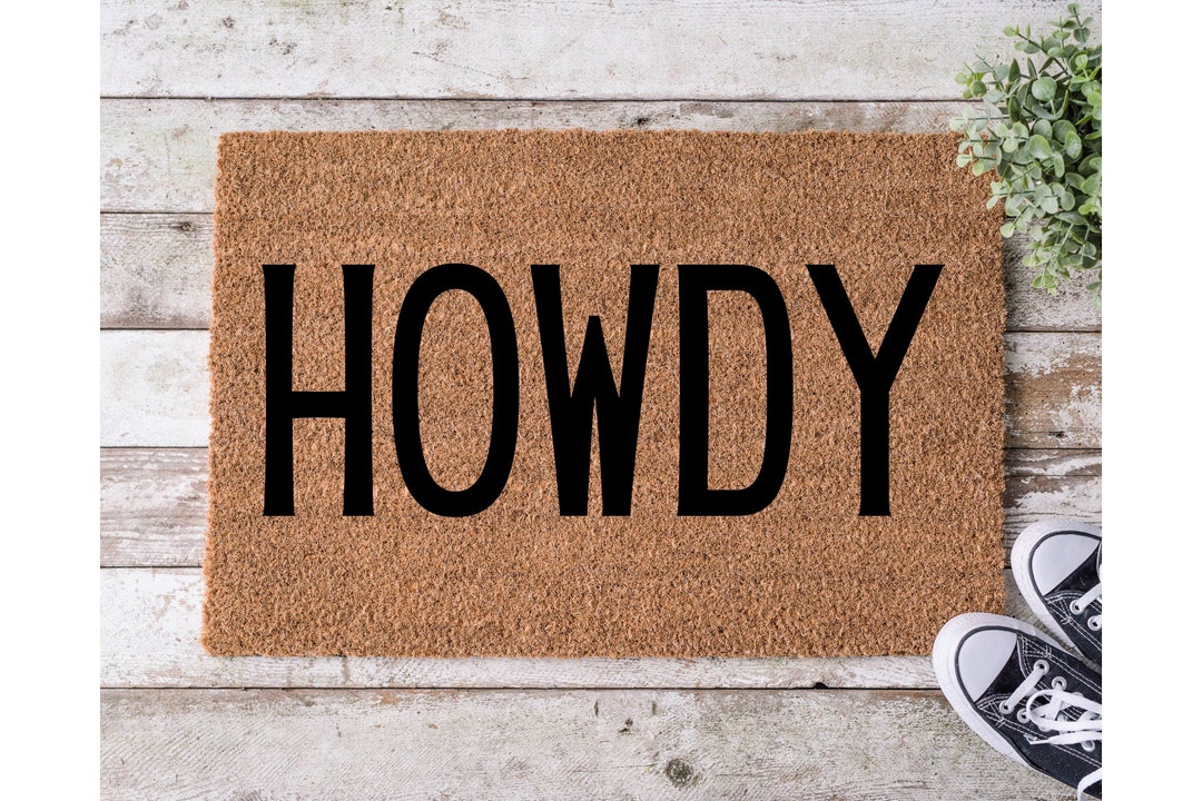 Howdy Door Mat | Entryway Mat | Custom Door Mat | Farmhouse | Doormat ...