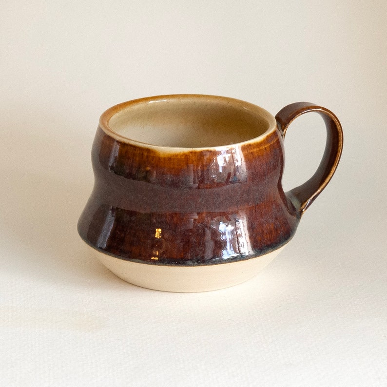 Curvy Wide Ceramic Mug Handmade Ceramic 12 Oz Individual - Etsy