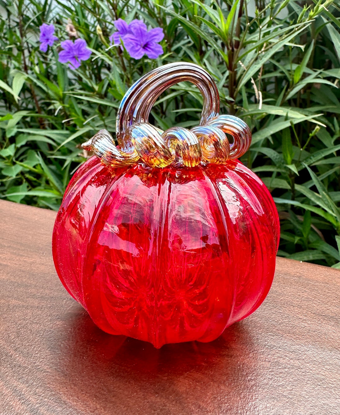 Cherry Red Glass Pumpkin! so Nice With an Iradized Stem - Etsy