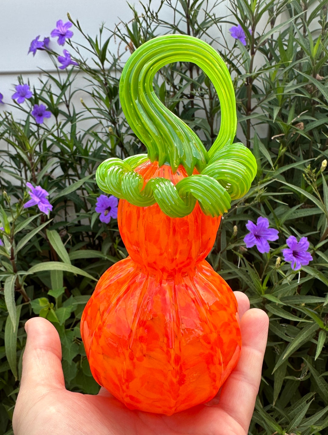 Orange Glass Gourd- A Traditional Small Glass Gourd Handmade by G Brian ...