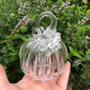 Small Clear Glass Pumpkin - Etsy