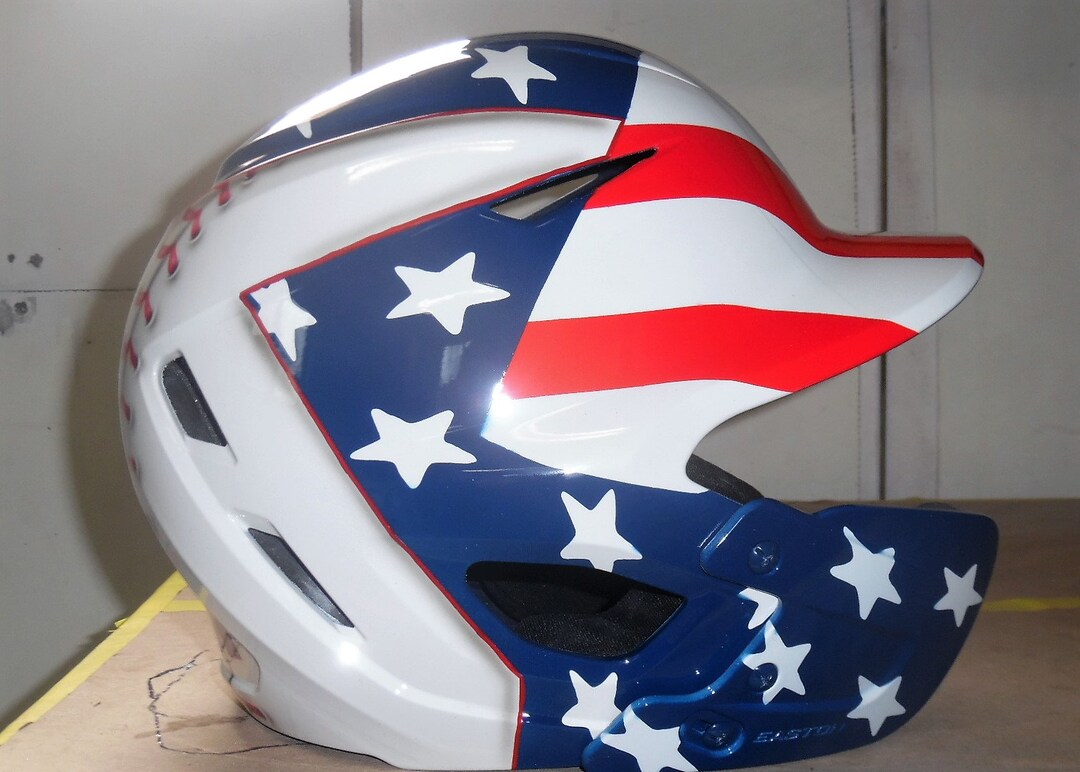 Airbrushed American Flag Batting Helmet: Personalized Baseball Gear - Etsy