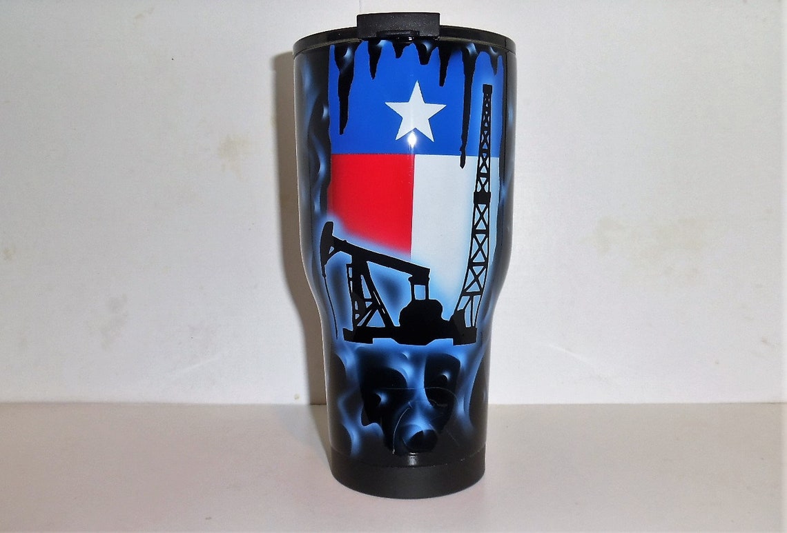 Texas Flag Oilfield Yeti Texas Flag Oilfield Rtic Texas - Etsy