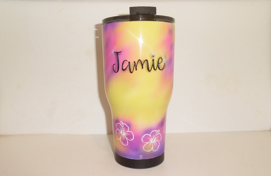 Tie Dye Yeti, Custom Stainless Steel Tumbler. Custom Painted Rtics ...