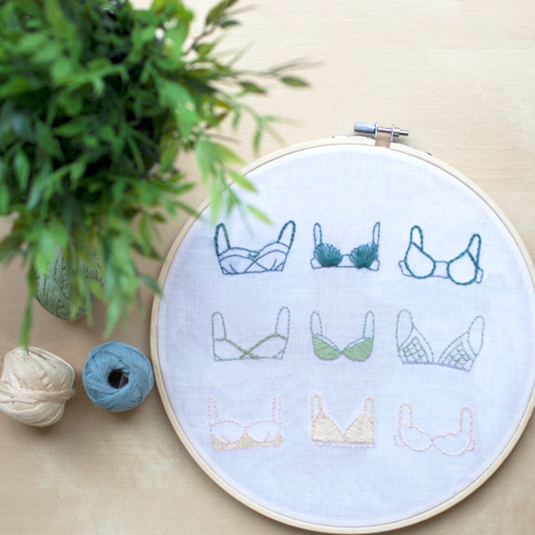 PDF Embroidery Pattern - Bra Collection - Modern Hand Digital Download ...