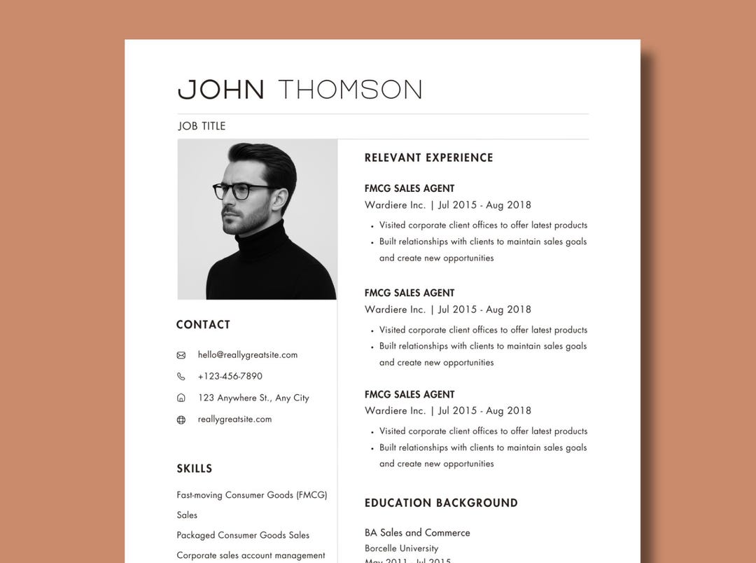 CV Resume Template, Instant Download, Printable, DIY CV Resume, Canva Template - Modern Archy ...