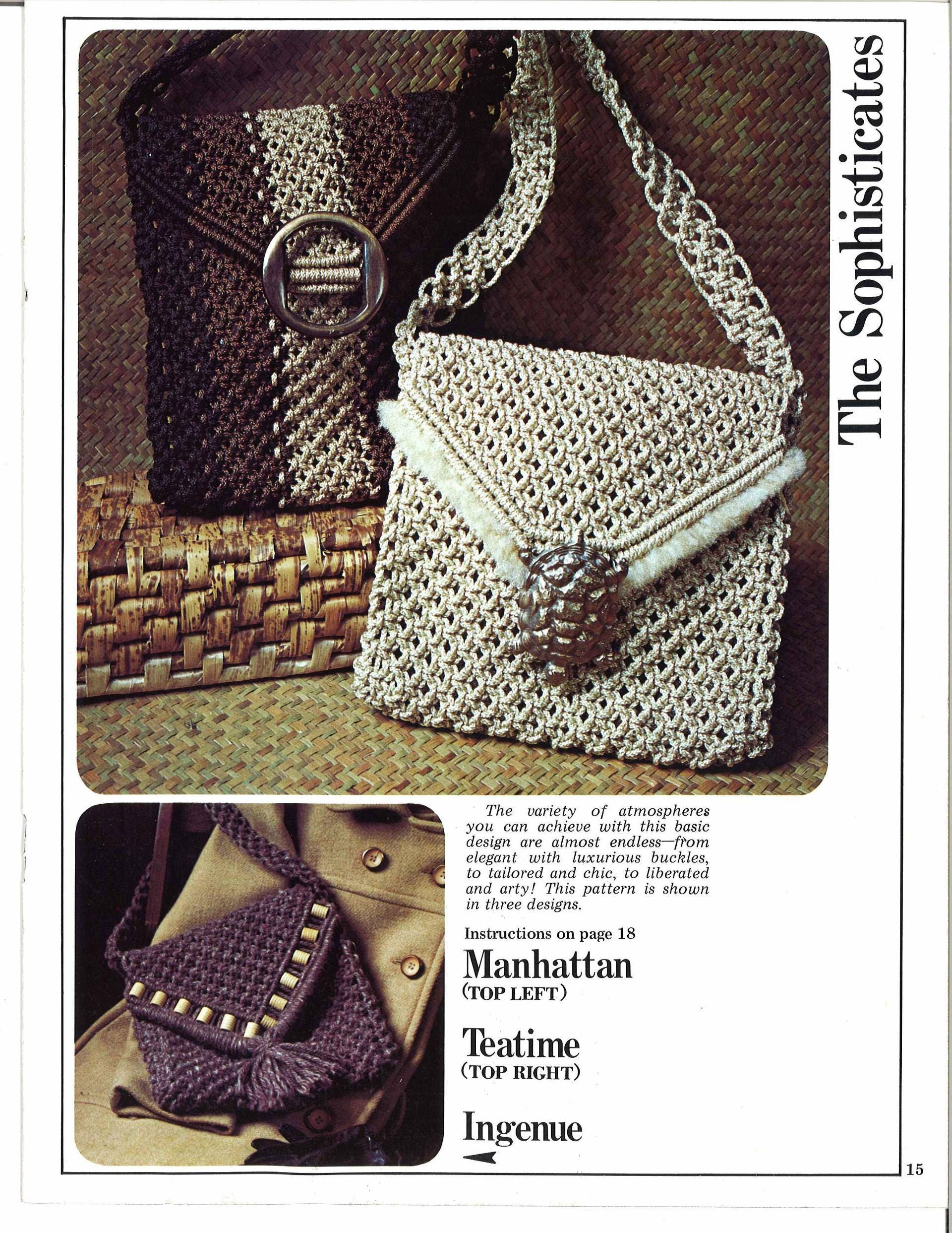 Purse Strings Vintage Macrame Bag Patterns. 16 Patterns PDF Digital ...