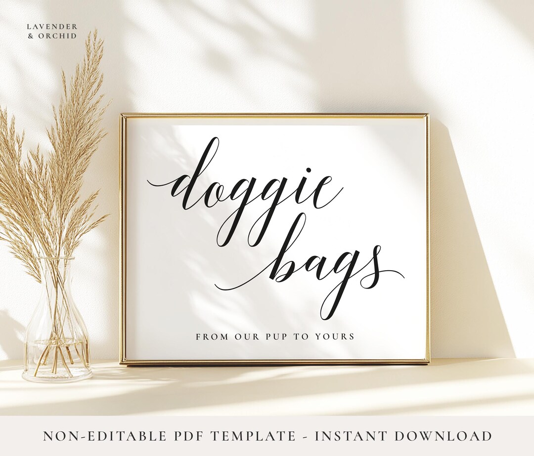 TALIA Doggie Bags Sign, Printable Wedding Favors Dog Treats Sign ...