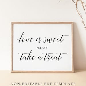 TALIA Love is Sweet Take a Treat Sign, Printable Wedding Signs, Instant ...