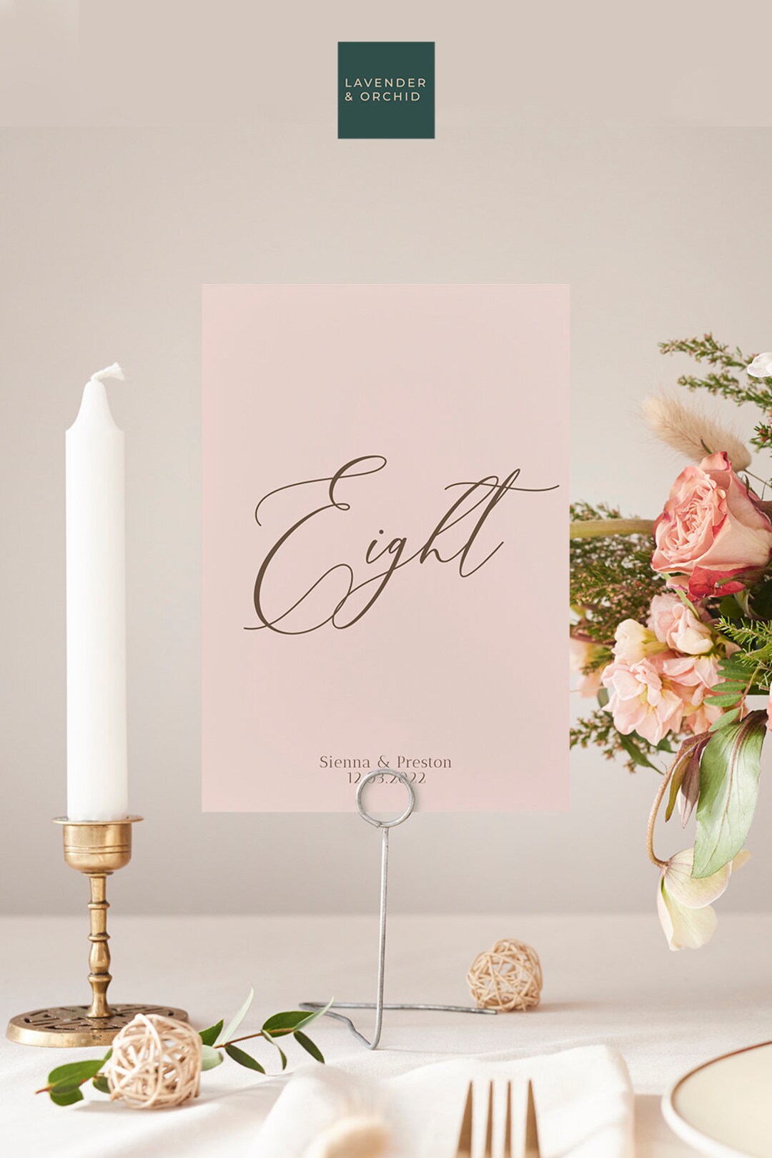 JASMINE Elegant Wedding Table Numbers Template, Printable Table Numbers ...