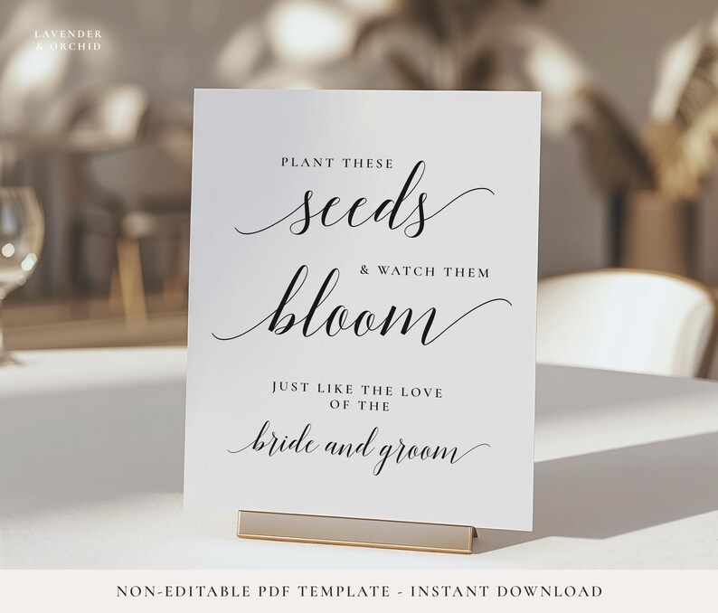 TALIA Plant These Seeds and Watch Them Bloom Sign, Wedding Favors Seeds ...
