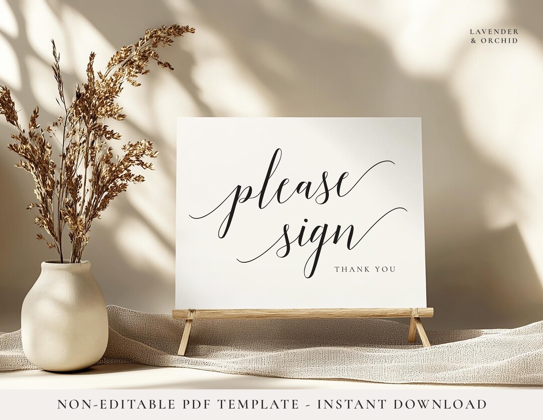TALIA Please Sign Guestbook Sign Template, Wedding Please Sign Template ...
