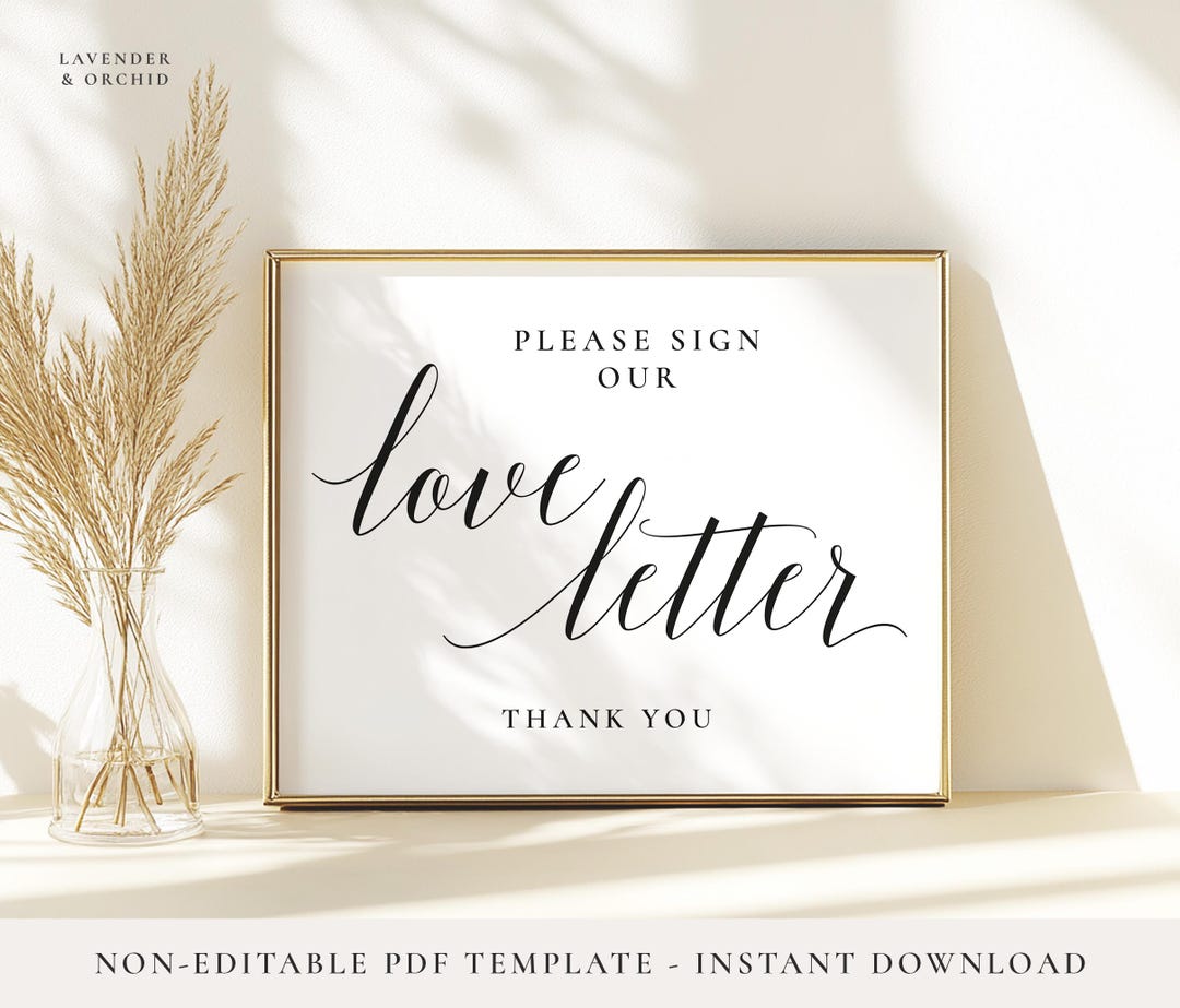 TALIA Please Sign Our Love Letter Sign, Wedding Letter Guestbook Sign ...