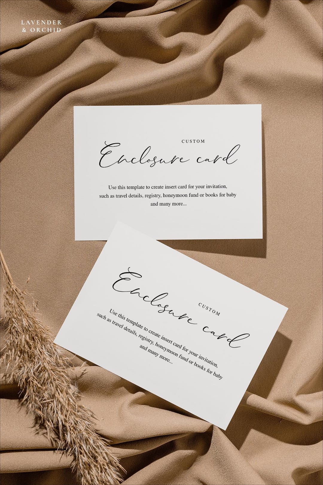 ZARA Elegant Wedding Enclosure Card, Printable Modern Wedding Insert ...