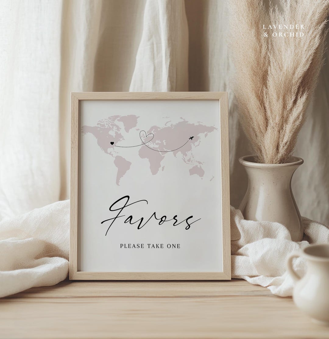 Raquel Destination Wedding Favors Sign Travel Wedding Sign Instant