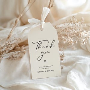 ZARA Minimal Wedding Favor Tag, Printable Gift Tag for Wedding, Thank ...