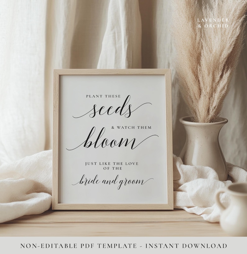 TALIA Plant These Seeds and Watch Them Bloom Sign, Wedding Favors Seeds ...