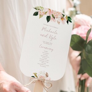 DIANE Printable Wedding Program Fan, Floral Wedding Program, Garden ...