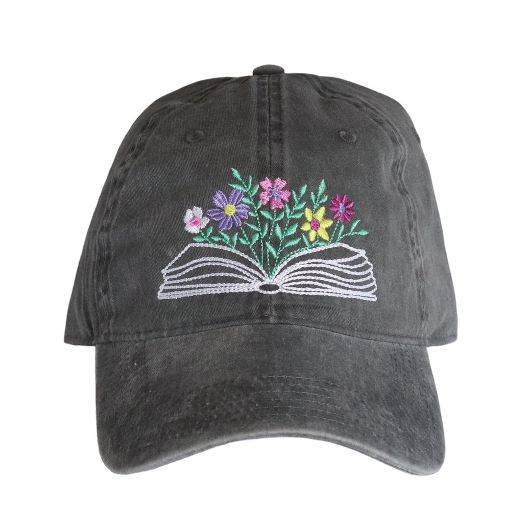 Floral Book Hat, Open Book With Flowers, Library Book Hat, Bookish ...