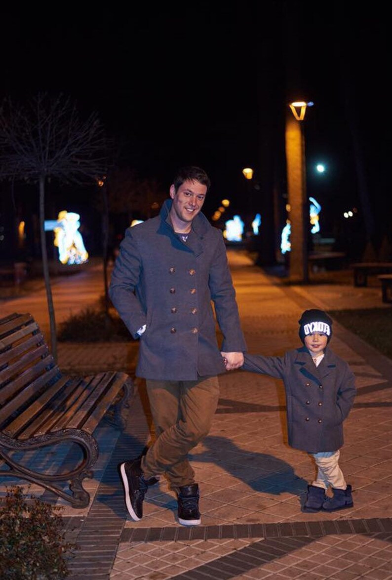 Father and Son Matching Coats Winter Grey Cashmere Coats - Etsy