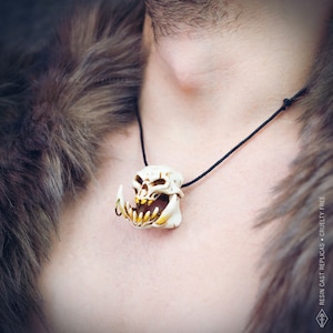Ogre Skull Necklace, World of Warcraft Inspired, Resin Replica Hand ...