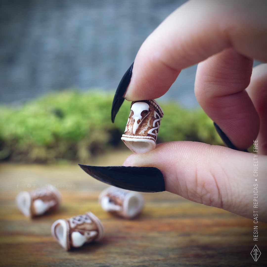 Crow Skull Bead for Dreadlocks Hair Braiding and Beard, Resin Replica ...