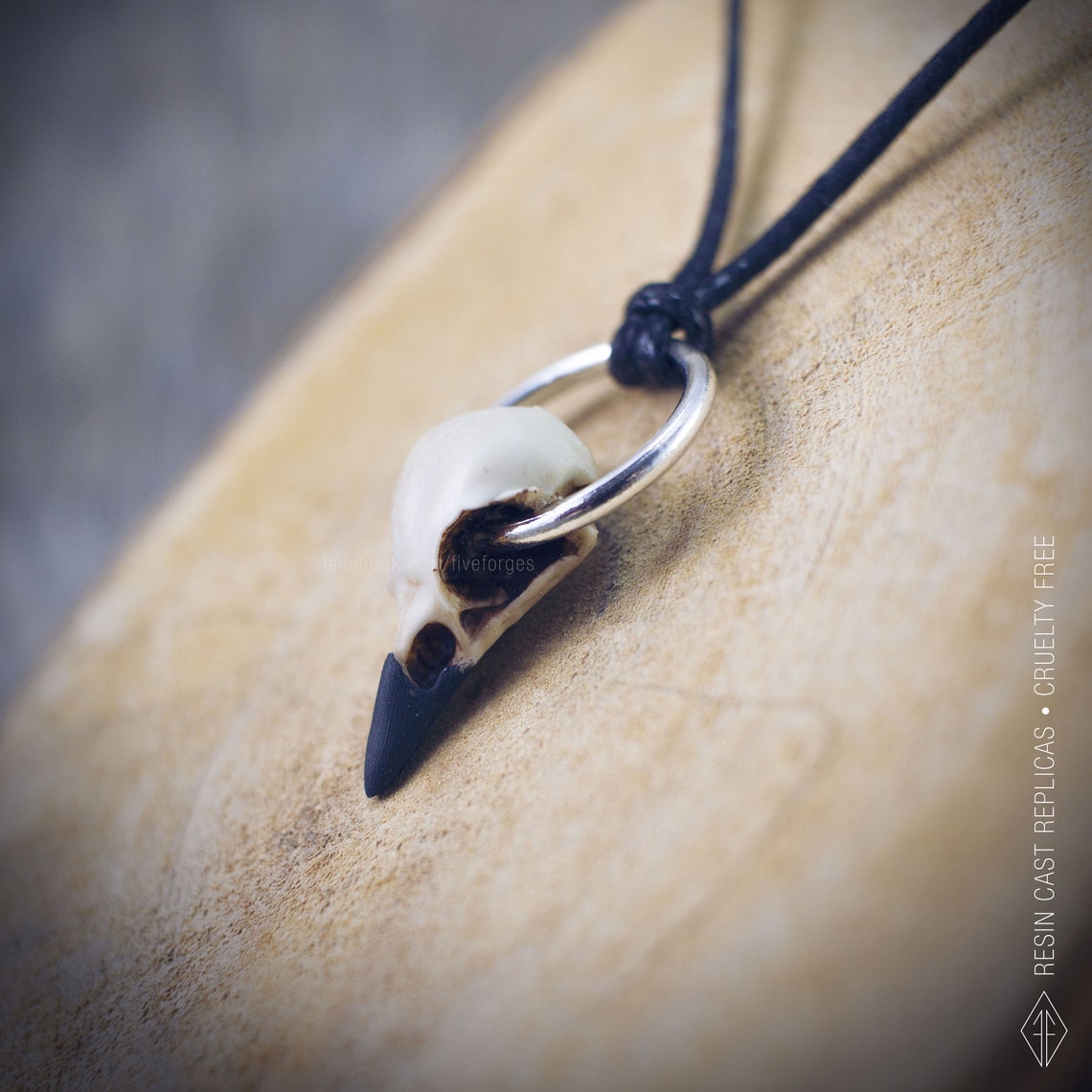 Crow Skull Miniature Necklace Resin Replica Hand Painted - Etsy Australia