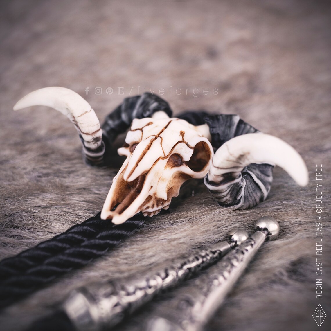 Ram Skull Bolo Tie Aries Skull Resin Replica Hand Painted - Etsy