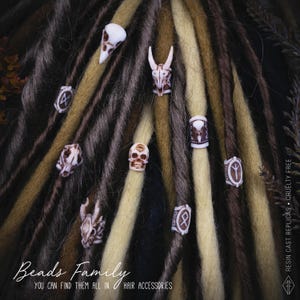 Crow Skull Bead for Dreadlocks Hair Braiding and Beard, Resin Replica ...