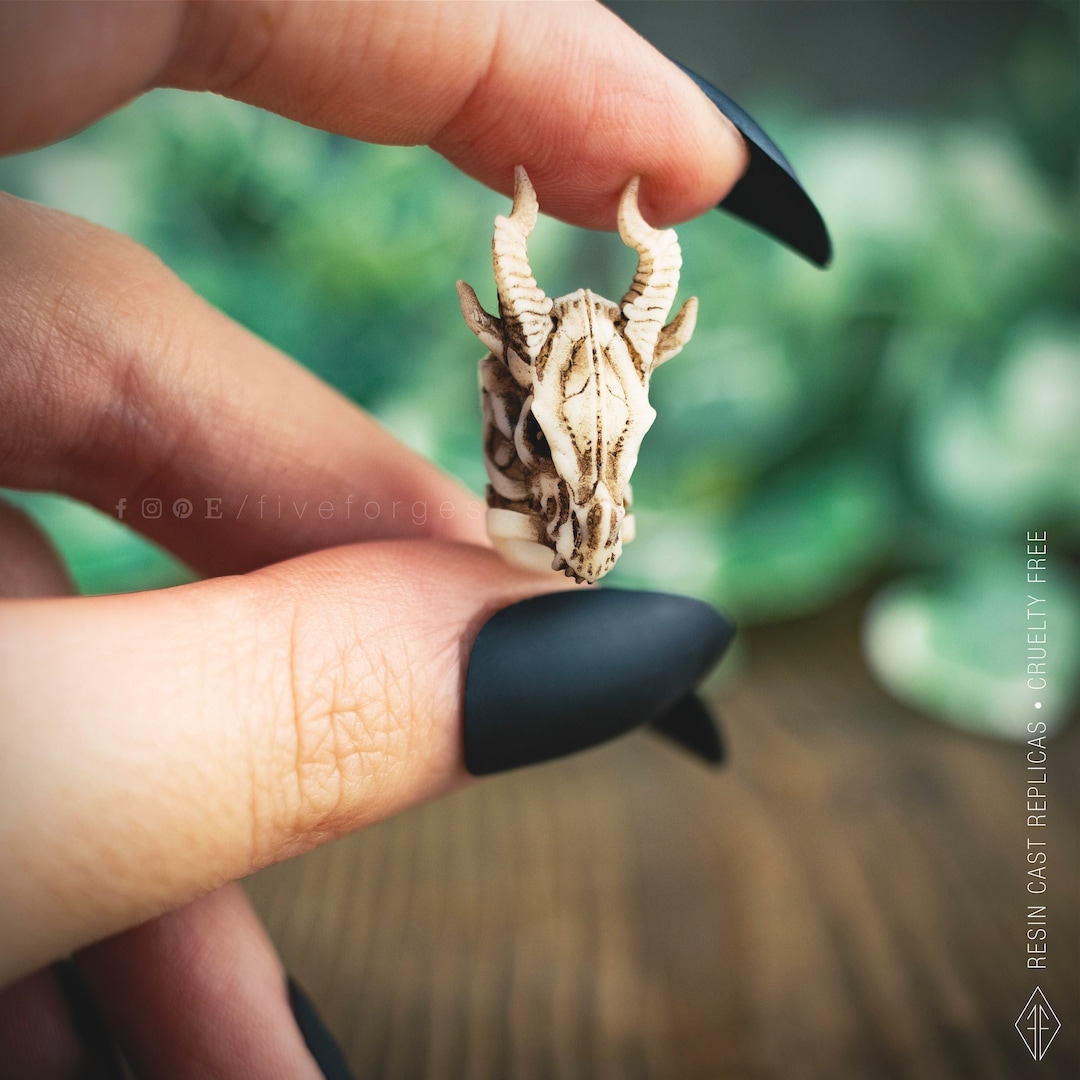 Dragon Skull Bead for Dreadlocks Hair Braiding and Beard, Resin Replica ...