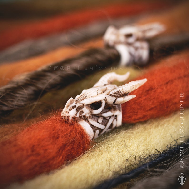 Dragon Skull Bead for Dreadlocks Hair Braiding and Beard - Etsy
