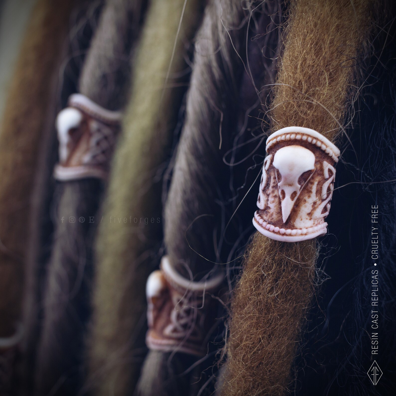 Crow Skull Bead for Dreadlocks Hair Braiding and Beard Resin - Etsy