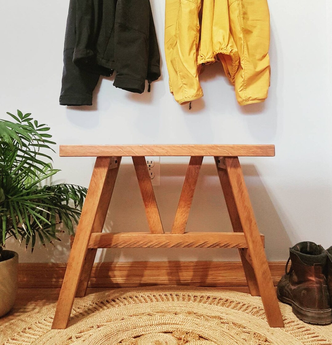 Nordic Farmhouse Narrow Half-bench | Rustic Furniture | Vintage ...