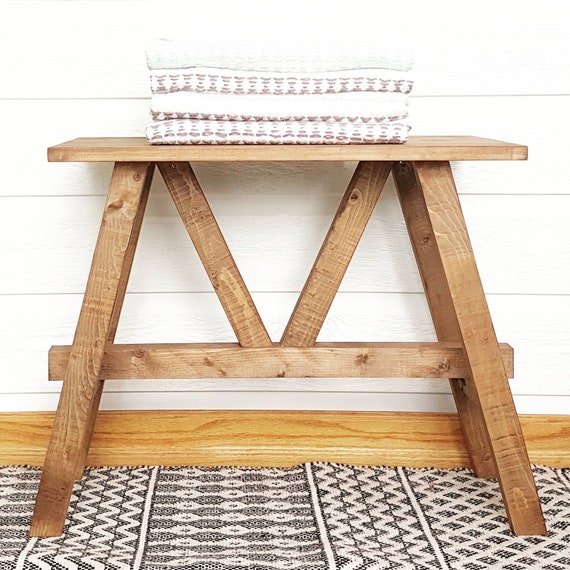 Nordic Farmhouse Narrow Half-bench Rustic Furniture - Etsy