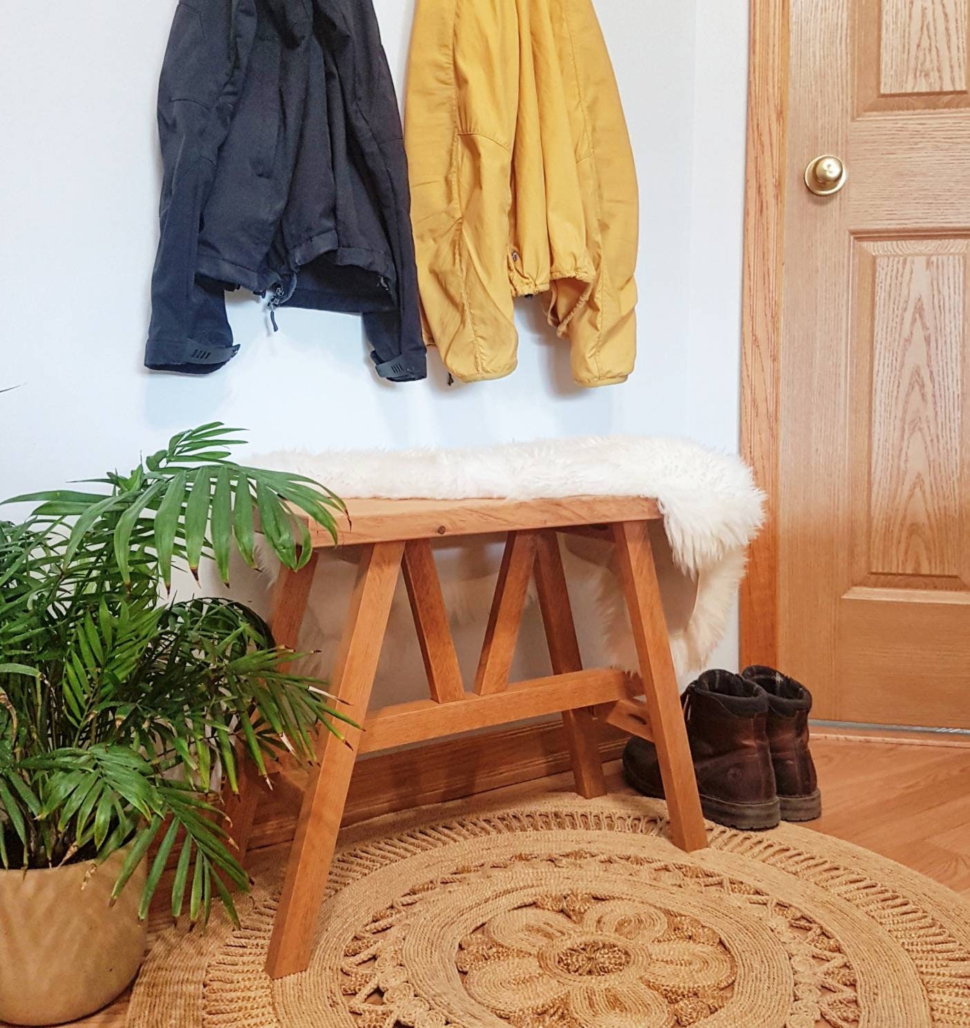 Nordic Farmhouse Narrow Half-bench | Rustic Furniture | Vintage ...