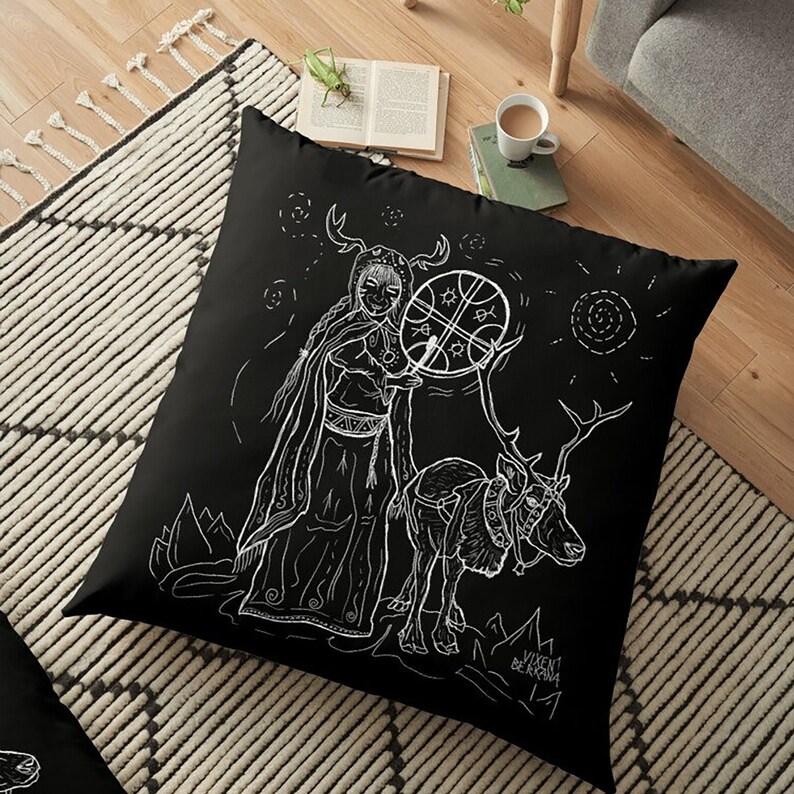 The NOAIDI Throw Pillow Sami Shaman and Reindeer Nordic - Etsy