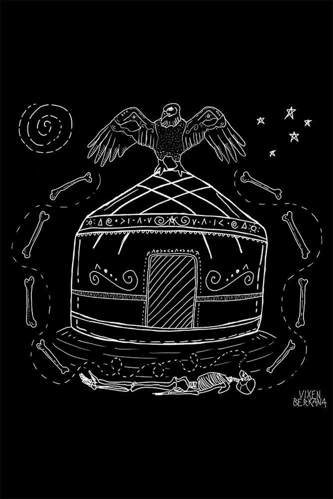 BIRTH of THE SHAMAN, Yurt, Skeleton, Ritual, Mystic Art, Art Print - Etsy