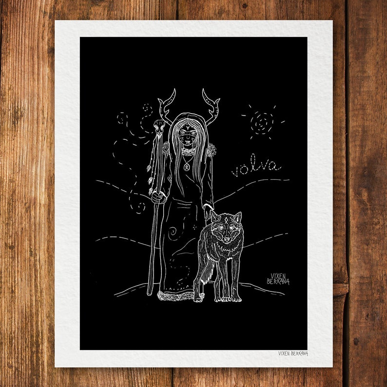 VOLVA Viking Shaman Norse Pagan Nordic Print Art Print | Etsy