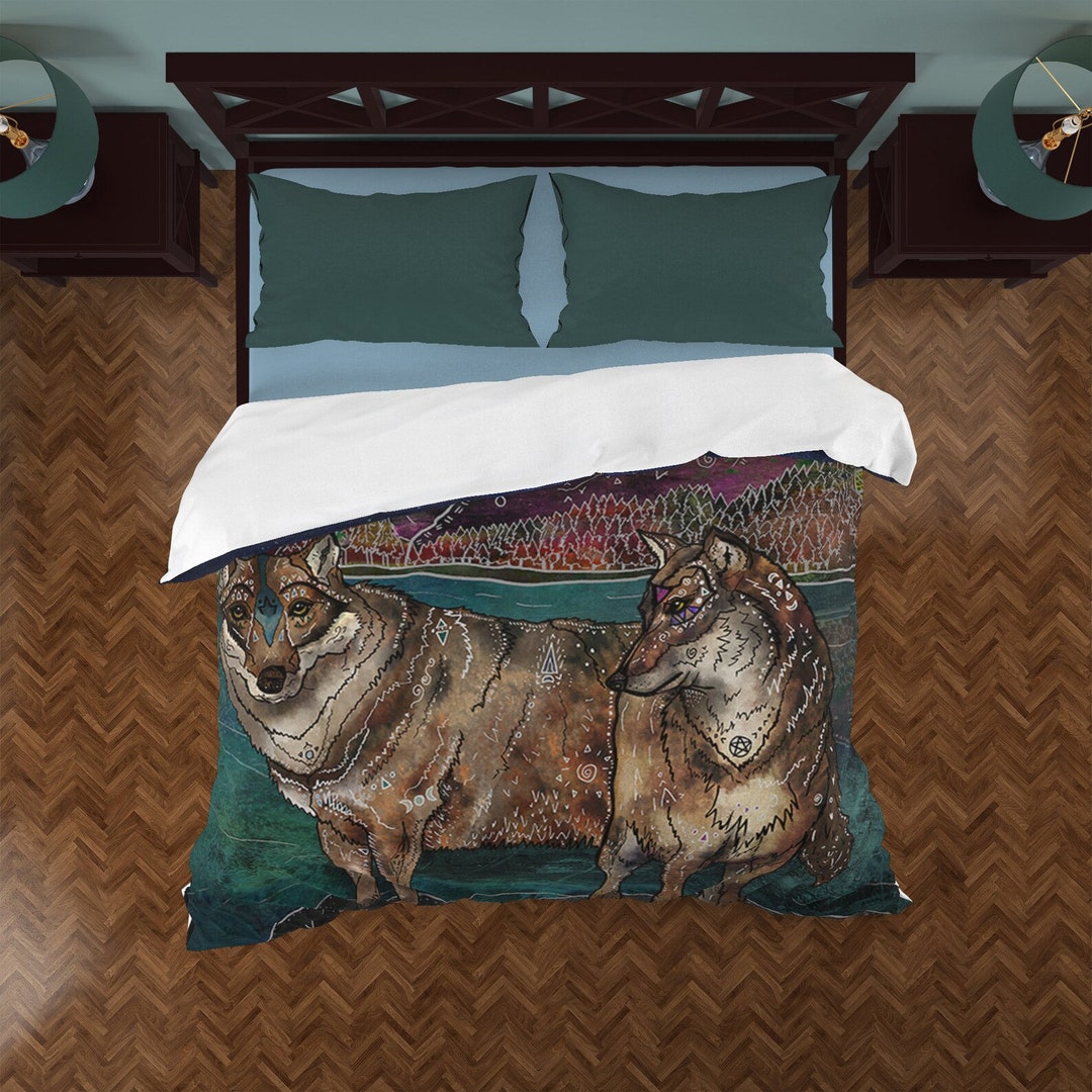 WOLF LOVE, Wolf Duvet Cover, Wolf Comforter - Etsy