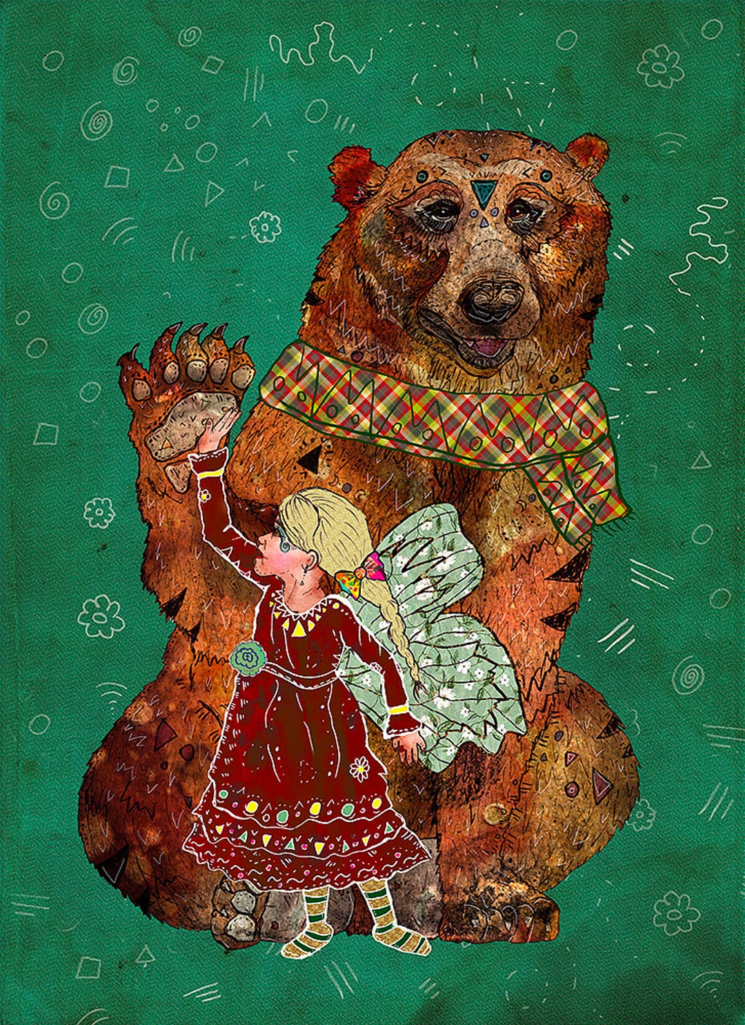 MAGIC BEARER, Bear Art Print, Fairytale Art, Woodland Nursery - Etsy