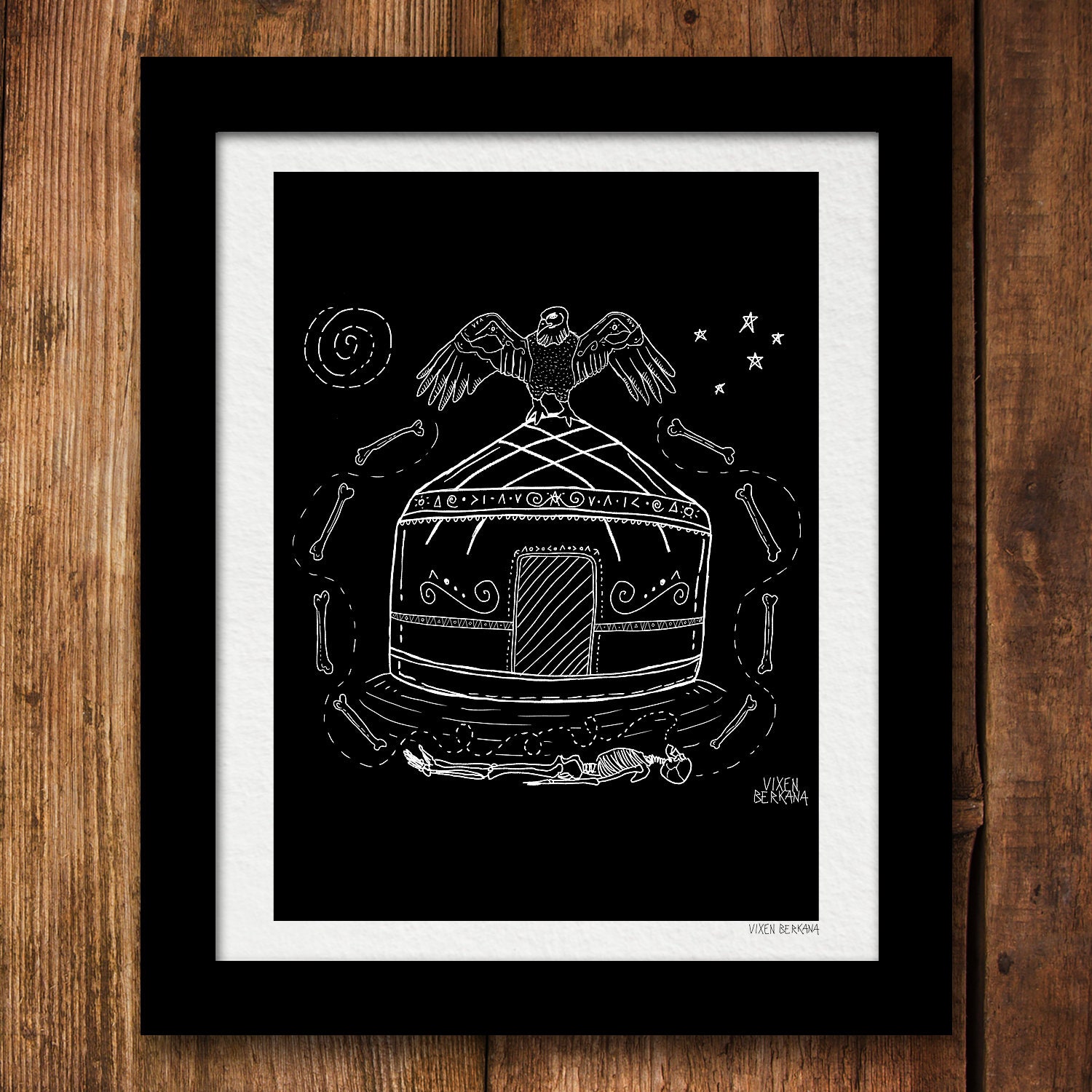 BIRTH of THE SHAMAN Yurt Skeleton Ritual Mystic Art Art | Etsy