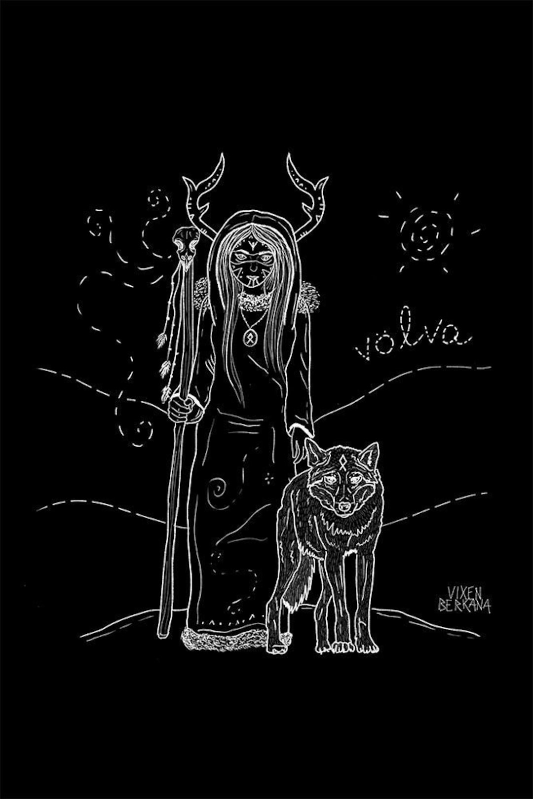 Volva Viking Shaman Norse Pagan Nordic Print Art Print Etsy