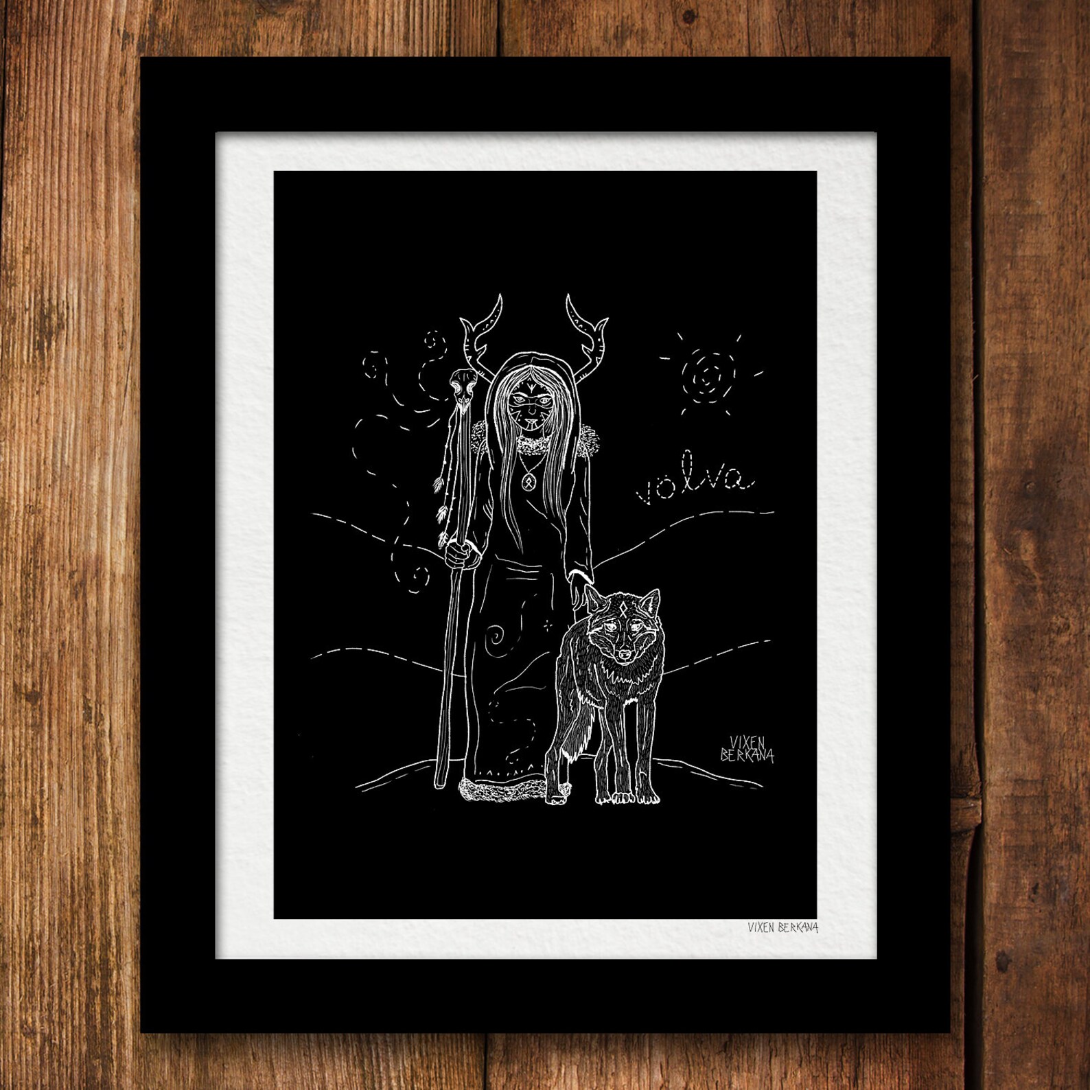 VOLVA Viking Shaman Norse Pagan Nordic Print Art Print | Etsy
