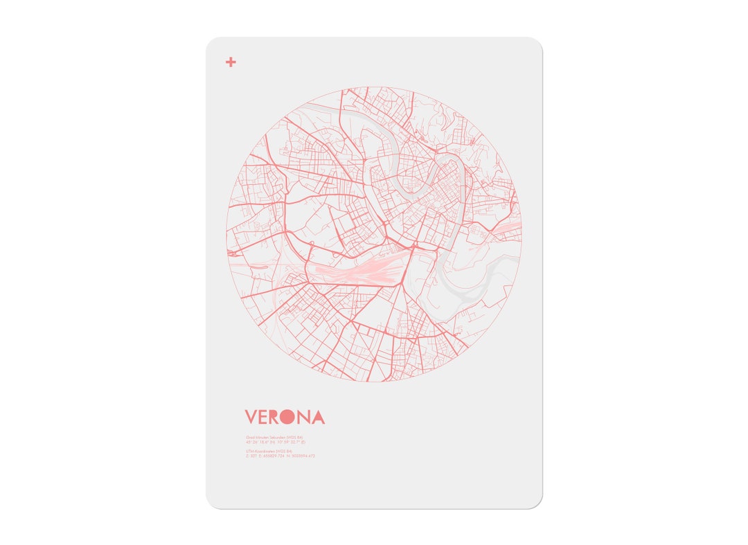 Poster Map of Verona approx. 21 X 30 Cm, A4, Poster, Verona Poster ...
