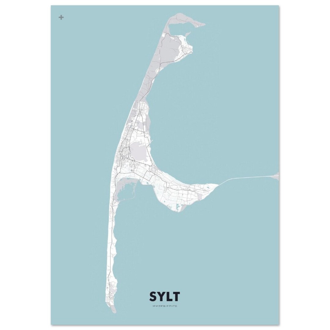 Poster City Map Sylt 50 X 70 Cm, Poster, Sylt Poster, Sylt Illustration ...