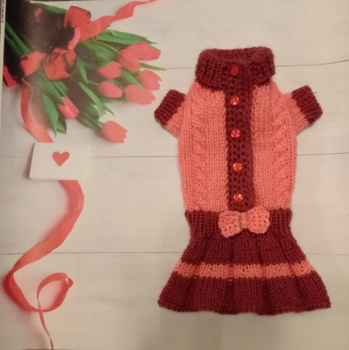 Handmade Dog Clothes Knitted Dress for Dogs Knitting Dog Set | Etsy