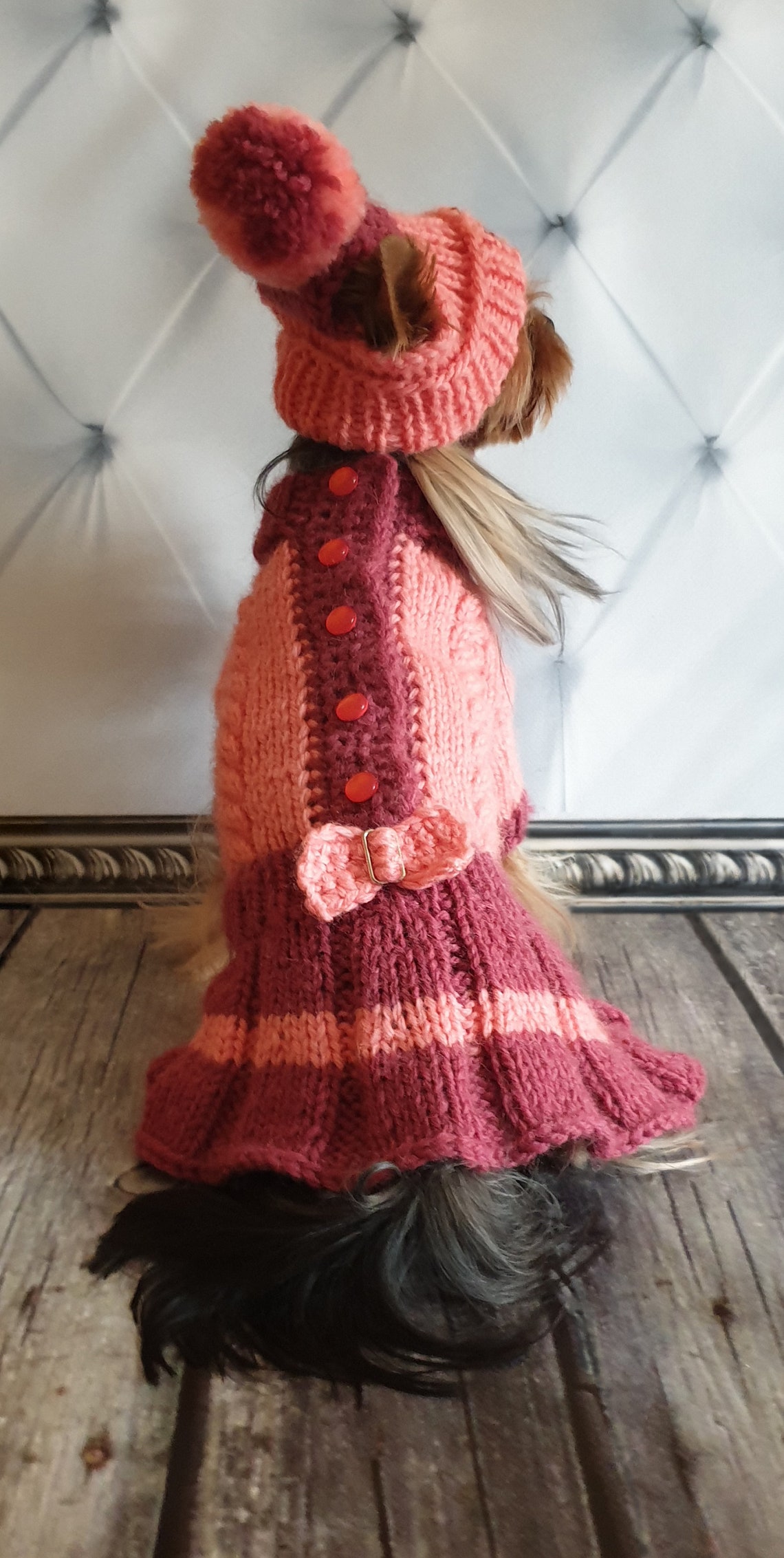 Handmade Dog Clothes Knitted Dress for Dogs Knitting Dog Set - Etsy