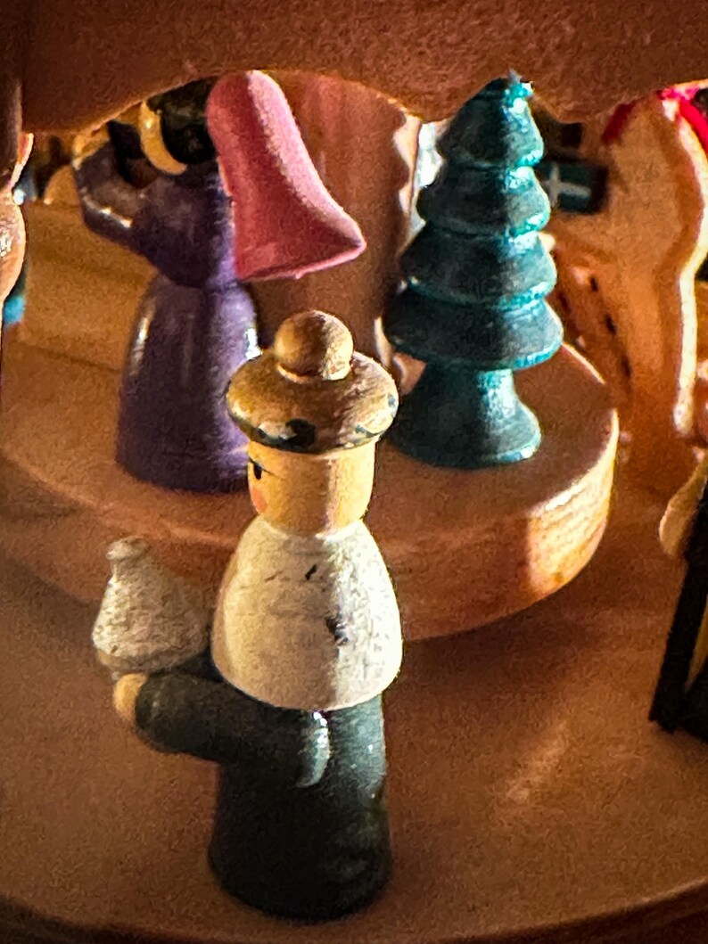 Vintage Christmas Pyramid Nativity Tiered Wooden Carousel - Etsy